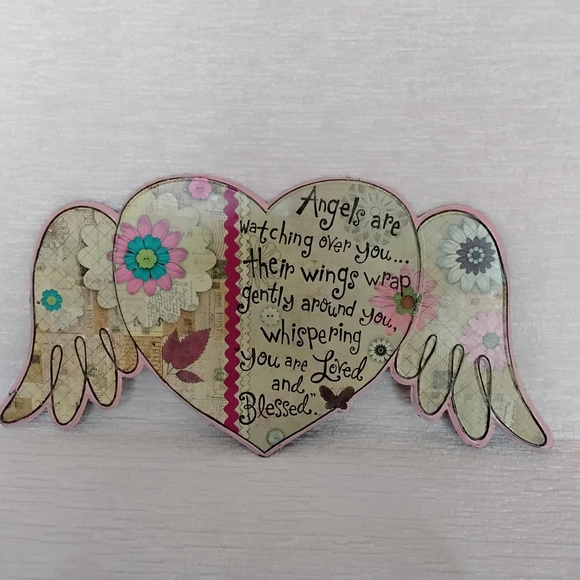 Hobby Lobby | Wall Decor | Hobby Lobby Heart Angel Wings Wall Art Pink ...